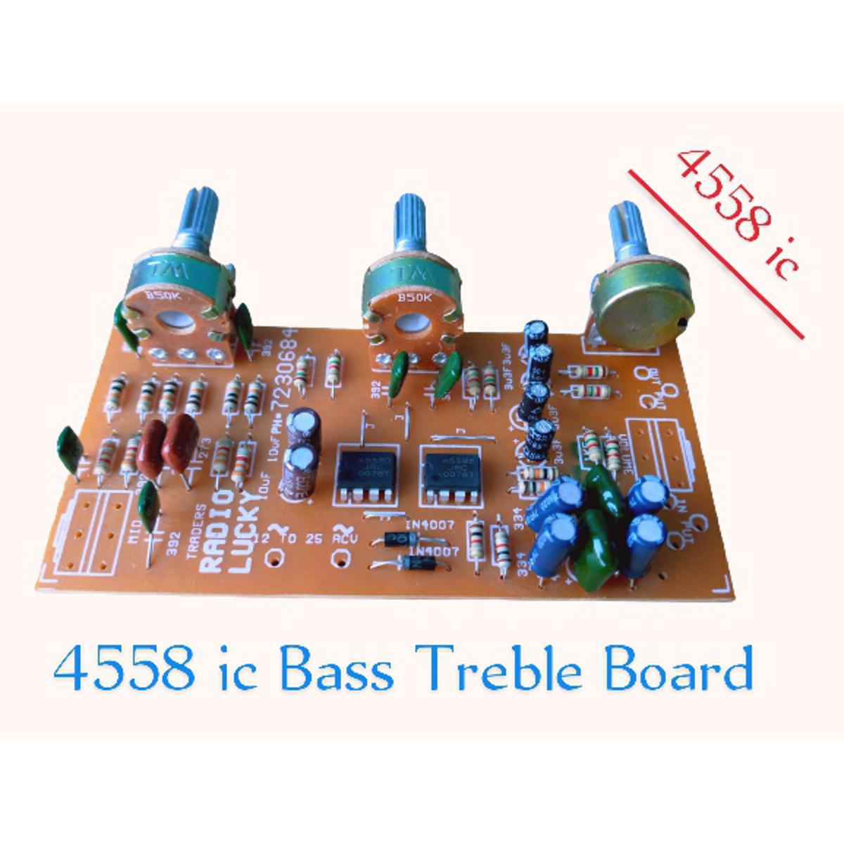 Bass Booster Board With 4558ic & Bass Tone Mid Treble Volume Control ...