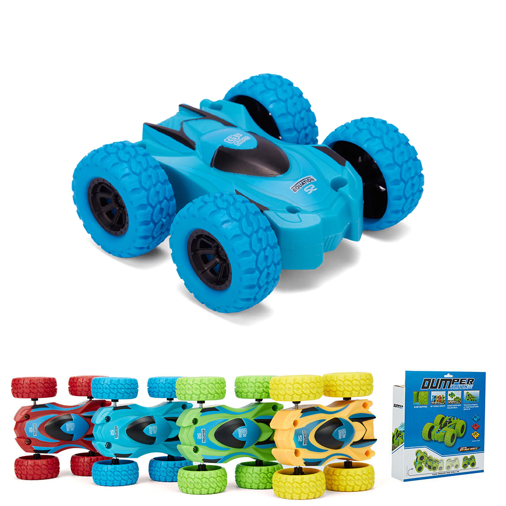 Push and Go Friction Powered 360 Rotating Double Sided Flip 4 Wheel ...
