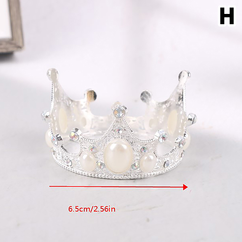 Crown Cake Decoration Princess Topper Pearl Tiara Children Hair ...