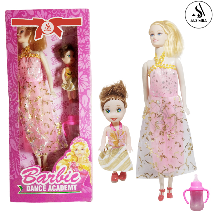 3 Pcs Dress Up Set Barbie Doll With Baby Doll & Feeder - Fashion ...