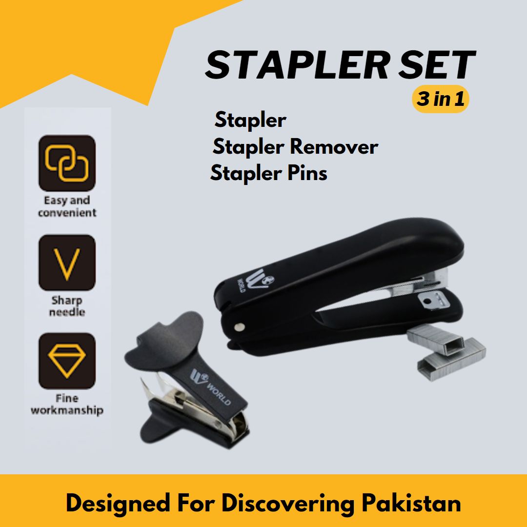 WBM 3 in 1 Stapler Set | Stapler, Stapler Remover, Stapler Pins | Daraz.pk