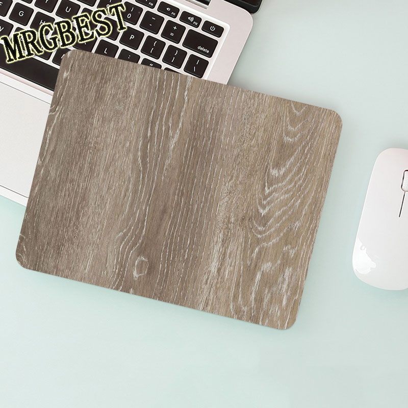 MRGBEST Brown Wood Grain Desk Pad Laptop Gaming Padmouse Rubber For ...