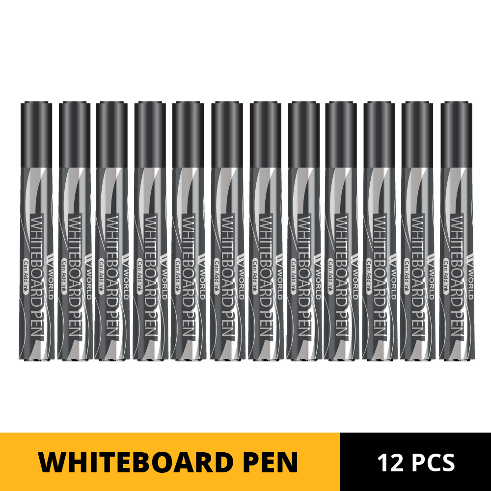 (Pack of 12) 𝐖𝐁𝐌 Whiteboard Marker - Black Temporary Marker | Daraz.pk