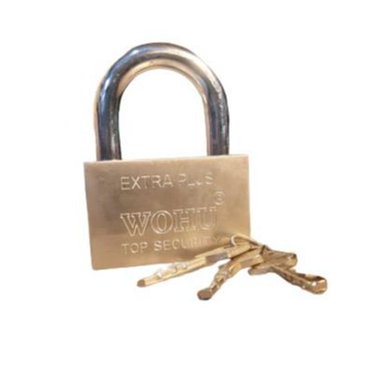 70mm Bright Circle Lock Brass Cylinder Heavy Duty Lock with 3 Keys ...