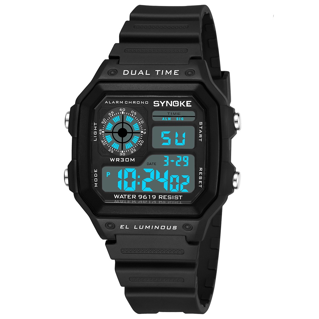 SYNOKE Men Watch Digital Wristwatches Square LED Sports Watch Male ...