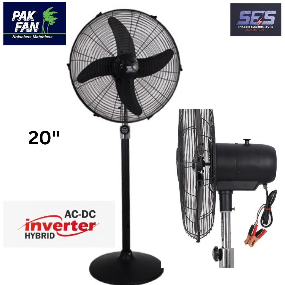 PAK FAN PEDESTAL AC/DC INVERTER 20 Inches energy saver stand fans ...