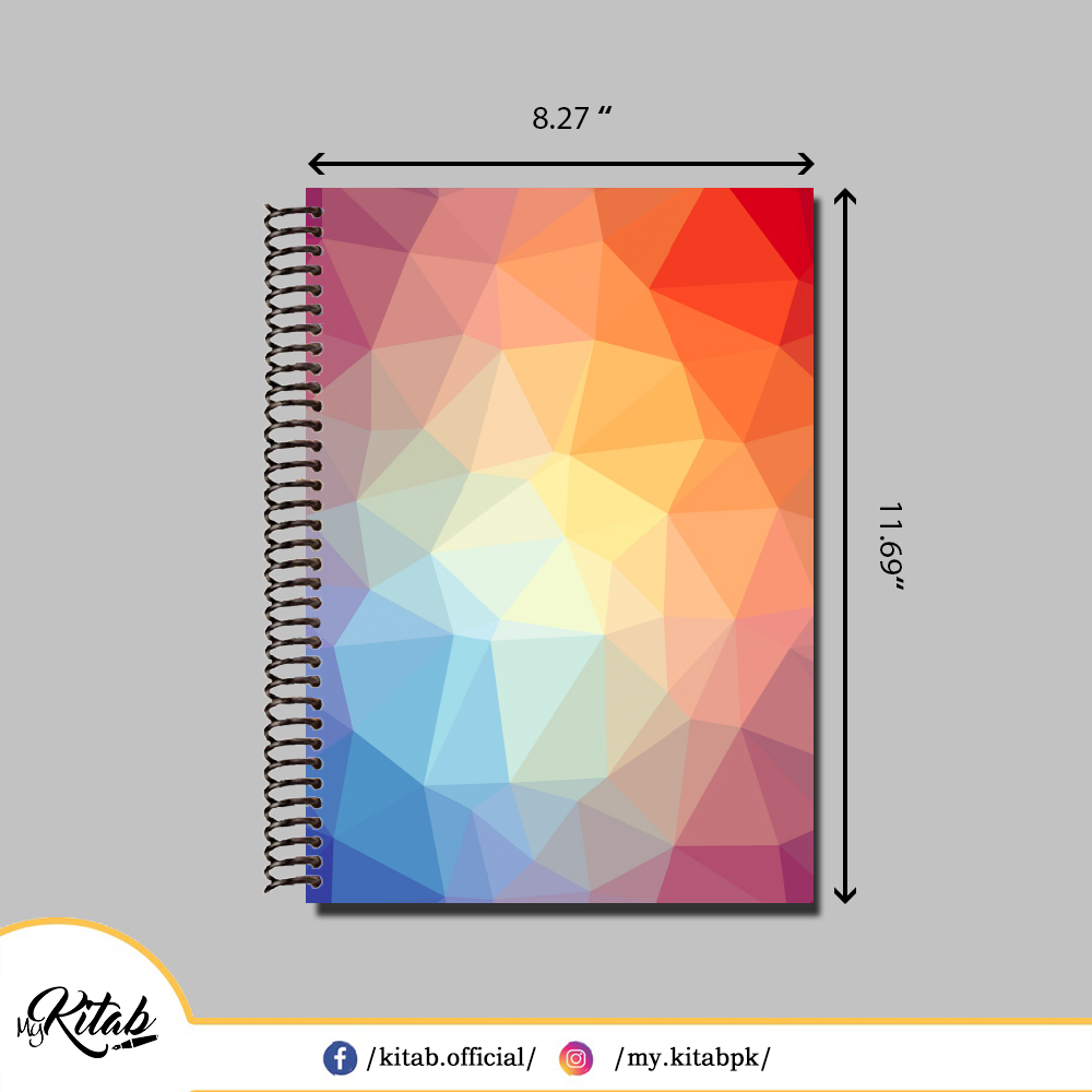 MyKitab - Multi Color Cubism Spiral Notebook-A4|Notebook for Girls and ...