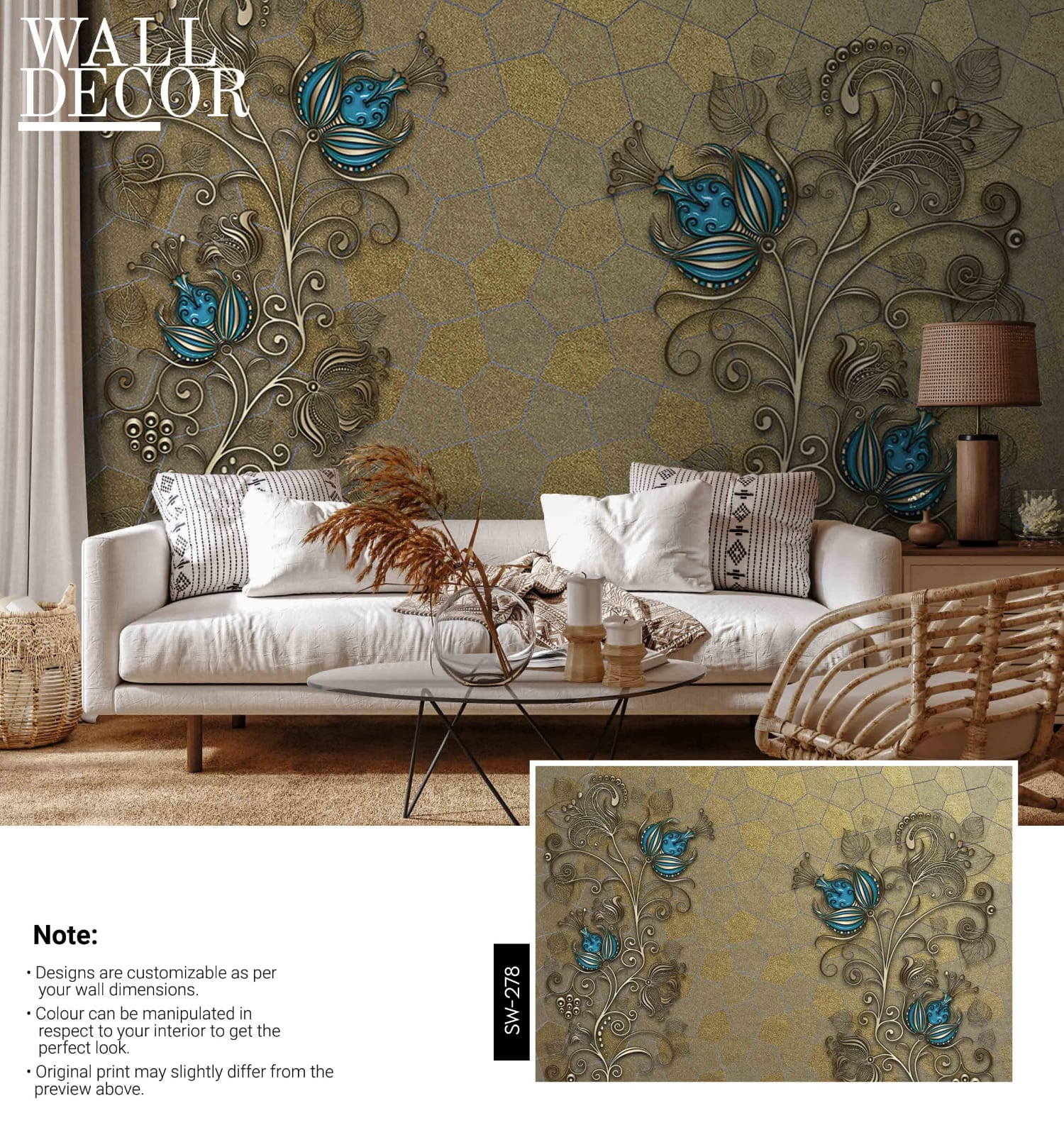 Wall Decor Wallpaper Room Decoration 3D Flex Wallpaper 8*10 Size | Daraz.pk