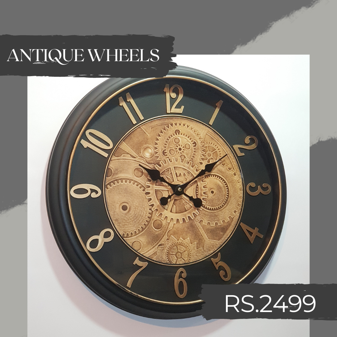 ANTIQUE large wall clock 19 inch silent movement for living room home ...