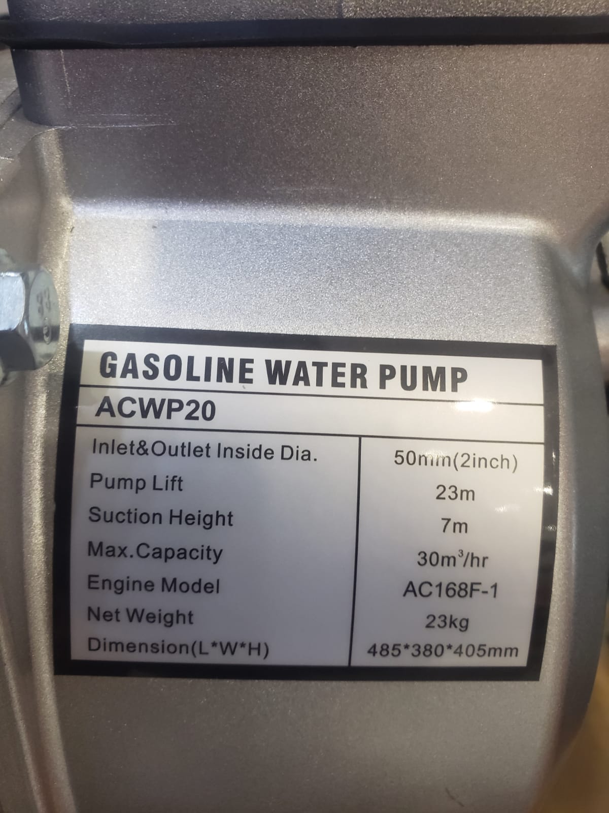 ANCOR- ACWP20 - Water Pump 2 inch (2x2) - Petrol Engine Driven ...