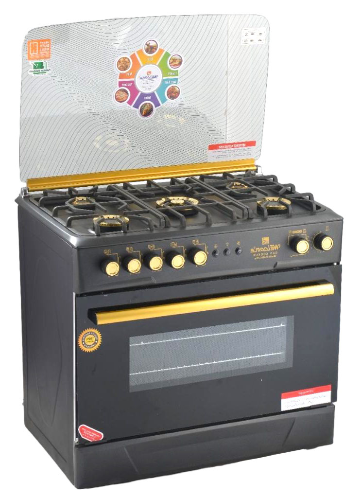 Welcome Ultra Gas Cooking Range With Brass Burners WC-400 - Black And ...
