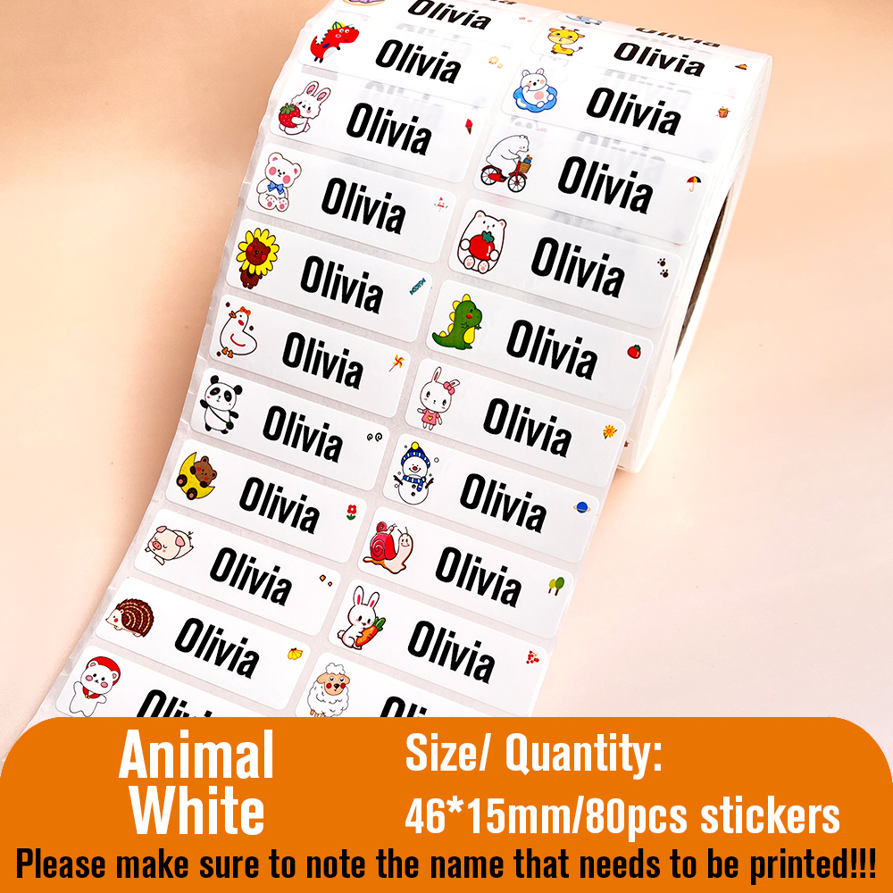 Custom Children Name Tag Stickers Waterproof Personalized Stationery ...