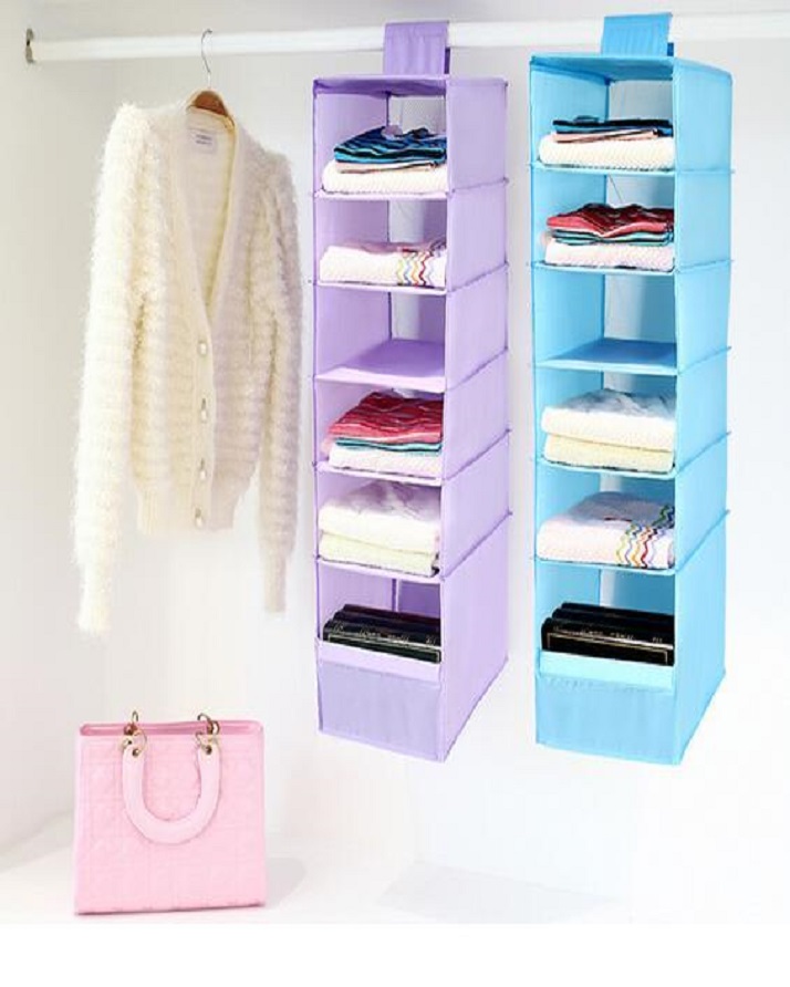 Pack of 2-Storage Box Compactor Clothes Hanging Organiser VERTICAL ...