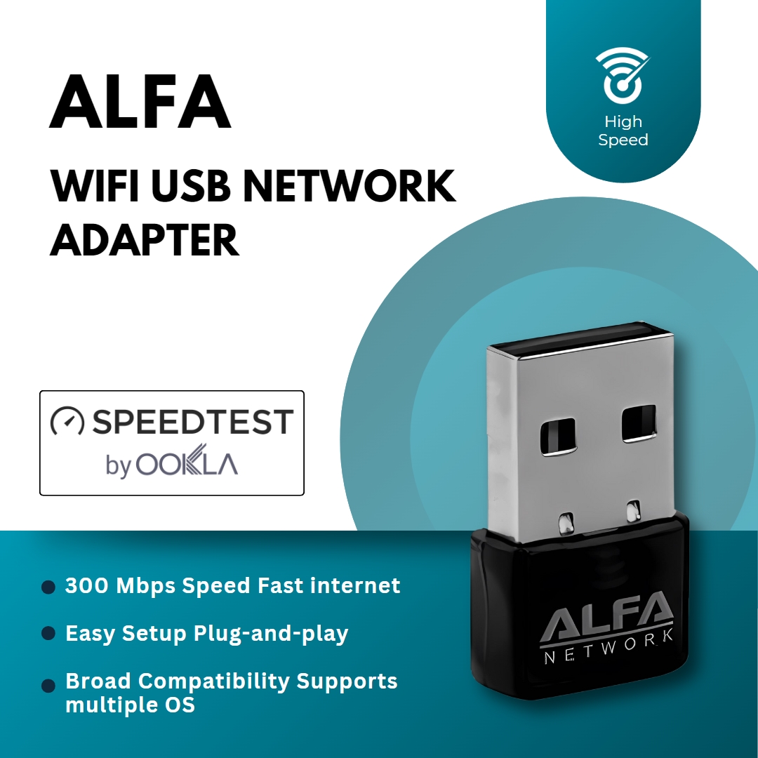 Alfa USB Wifi Adapter 300Mpbs - Strong Signal Quality Wireless Wifi ...