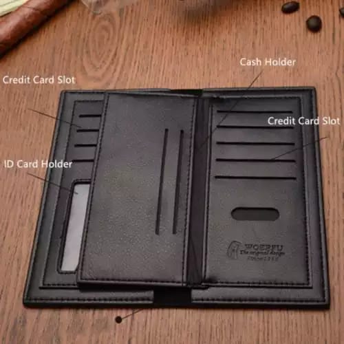 Leather Long Wallet For Men Slim Money Mobile Wallet Card Holder ( 3 ...