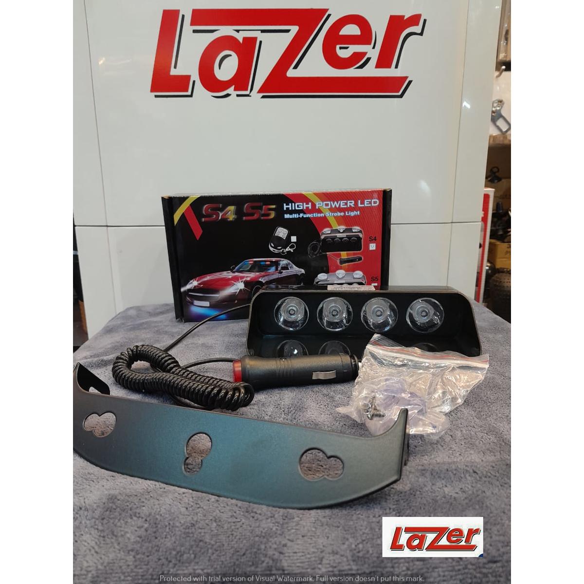 4 Led Car Dashboard Flash Light Red And Blue Flasher Strobe Light With ...