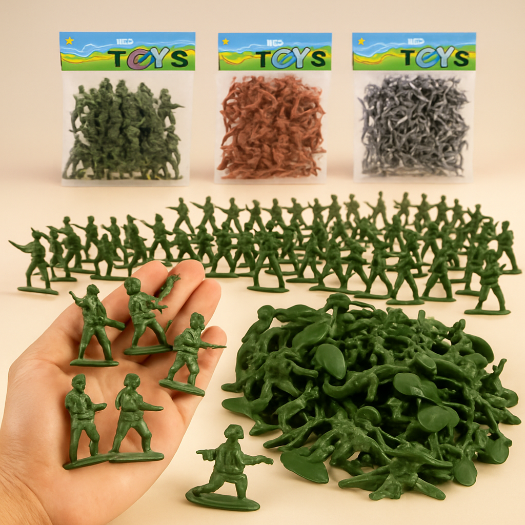 Plastic Army Men Figures Set – 15 Unique 5cm Soldiers in Red, Green ...