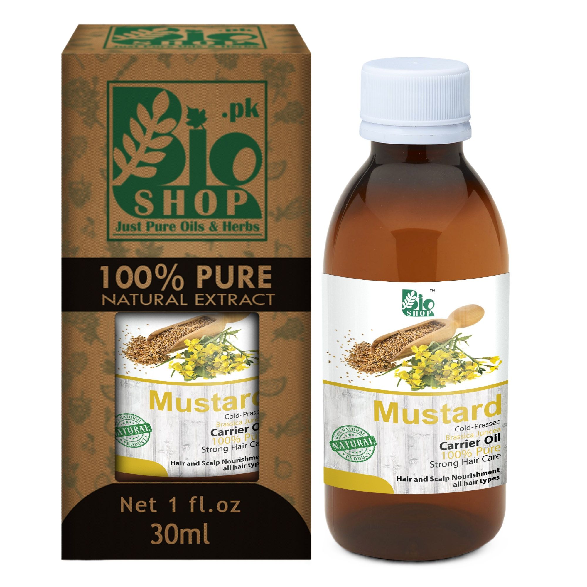 Bio Shop™ Yellow Mustard Oil - Sarson Oil Cold-Pressed - 100 % Pure ...