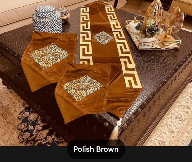 Table Runner Mats and Velvet Fabric laser cutting with moti and border ...