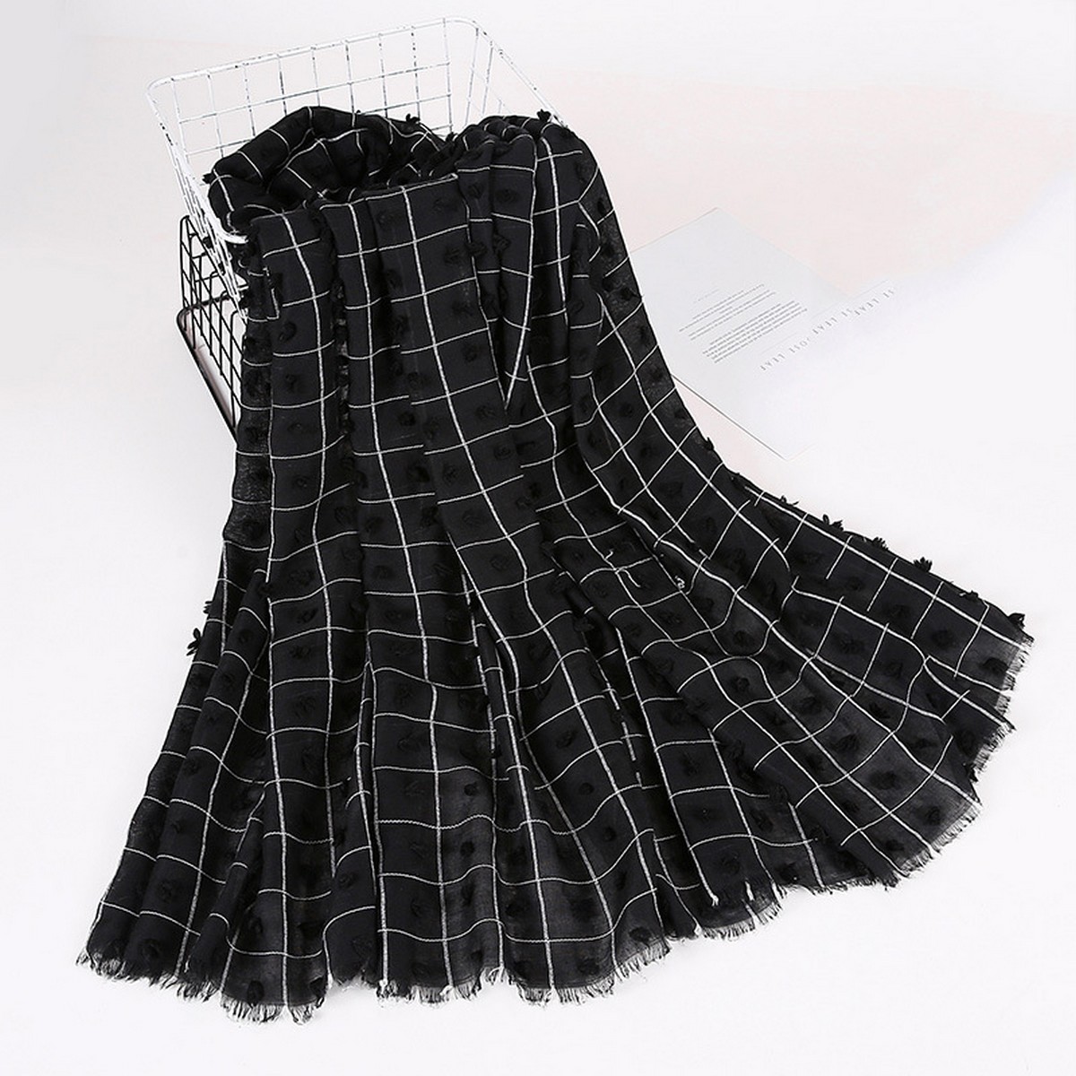 Staller Hijab Fuzzy Cotton Ball Design for Girls, Women Lightweight ...