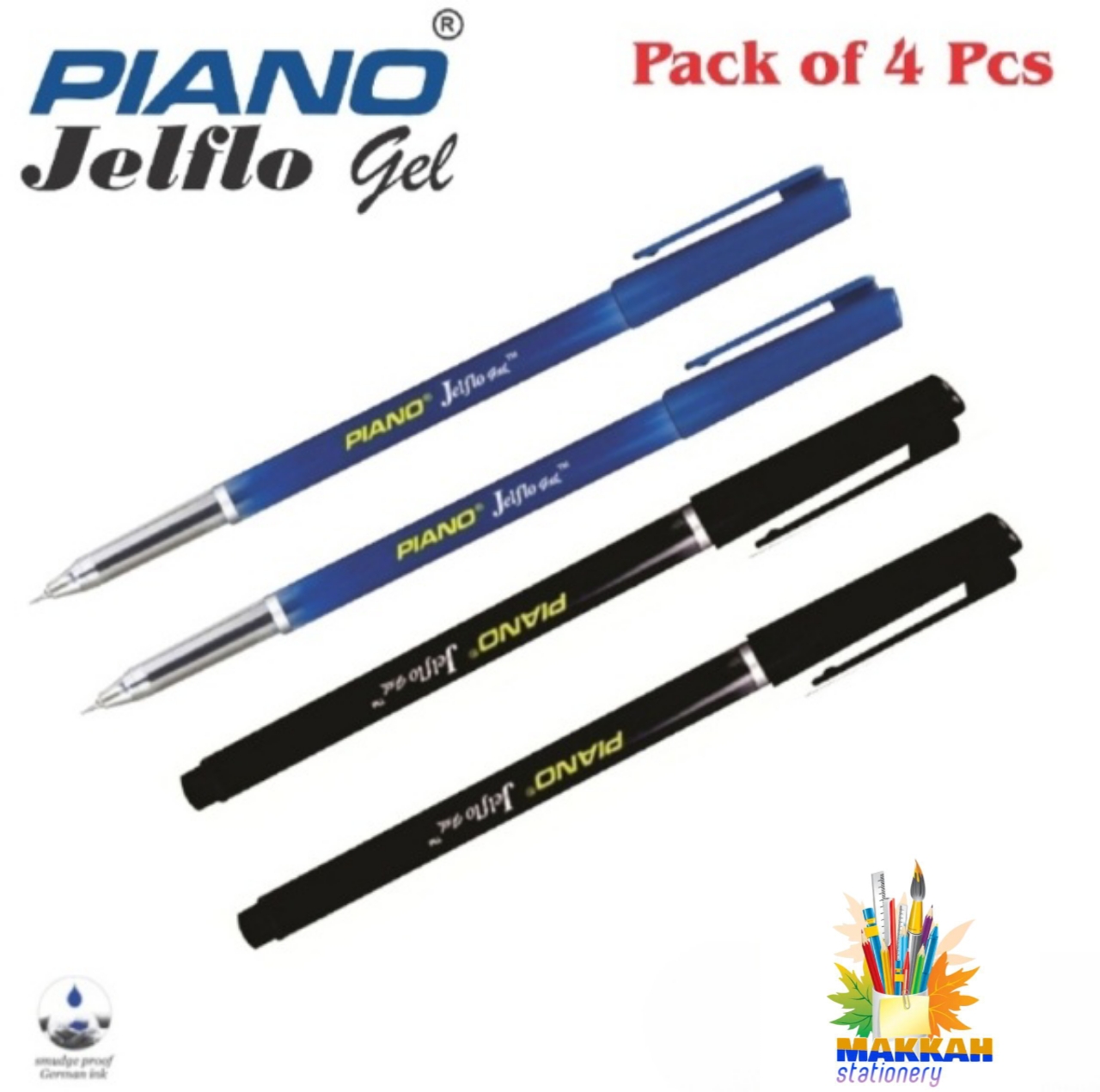 PIANO Jelflo Gel Pen - A+ Quality {Pack of 4 Pcs} | Daraz.pk