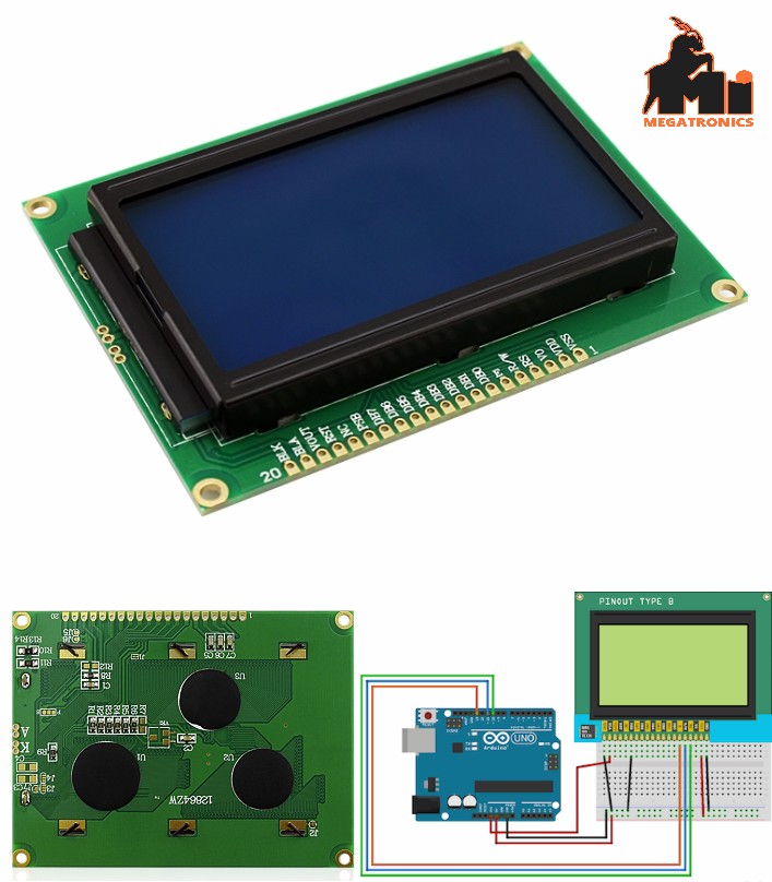 LCD12864 graphic 128x64 LCD Display Module Blue Screen | Daraz.pk