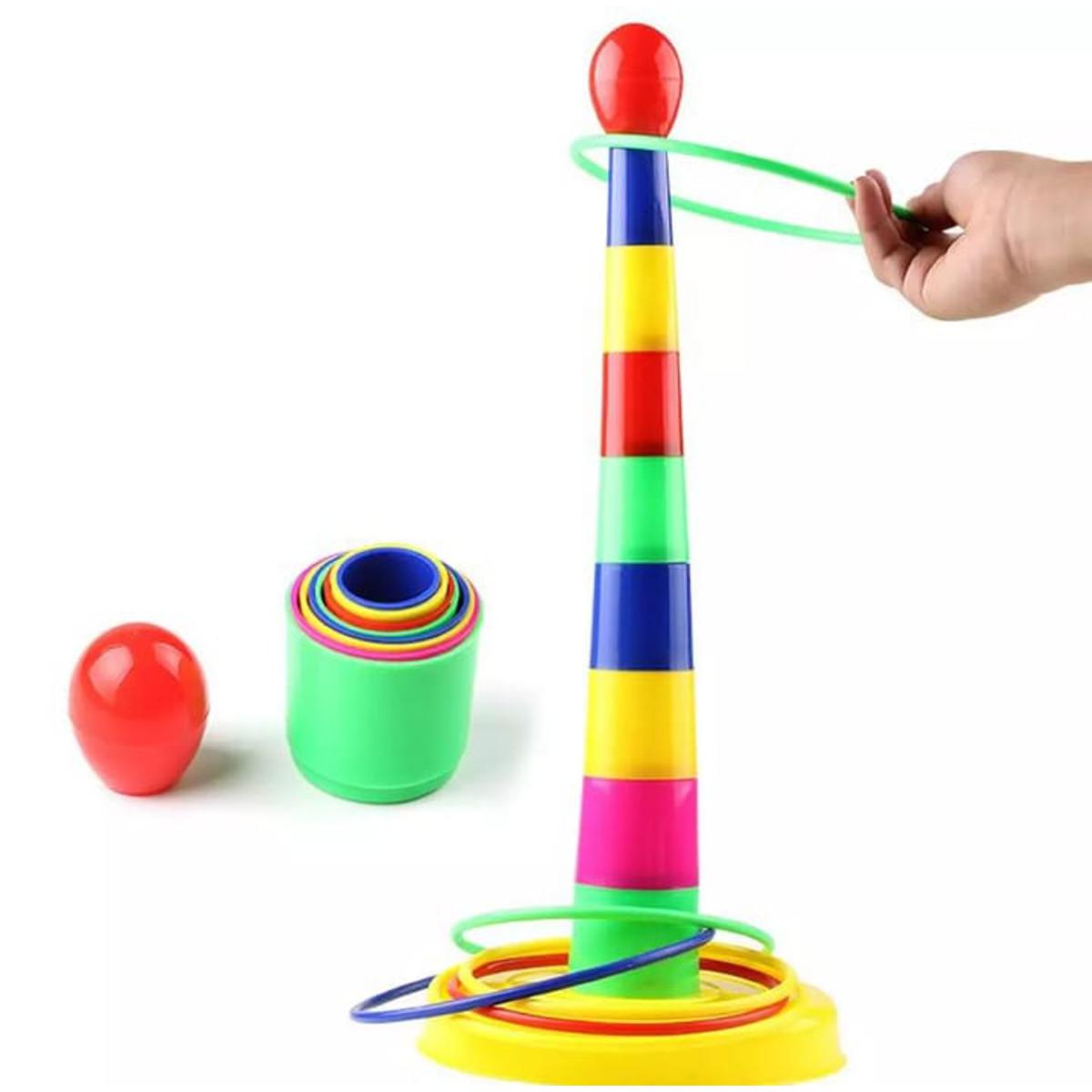 Kids Educational Activity Ring Toss Ring Thrower Game With 8 Rings For ...