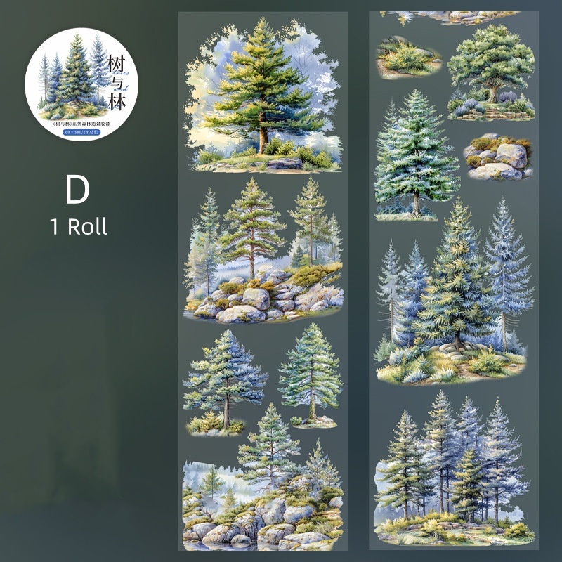 Panda Online 1 Roll Tree And Forest Series PET Masking Tapes Waterproof ...