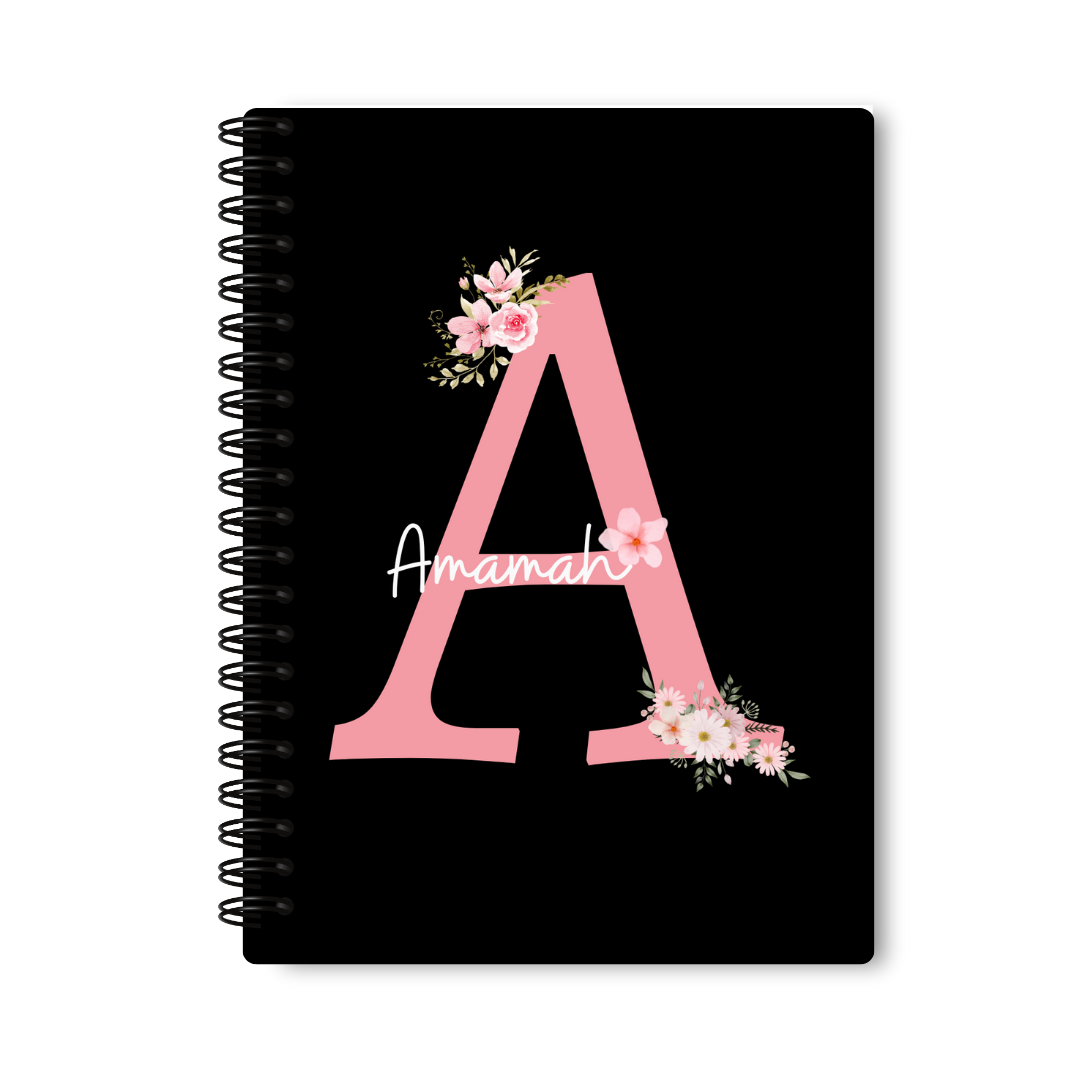 Mayfair Moments - Your Name Cute Black Spiral Notebook | Customizable ...
