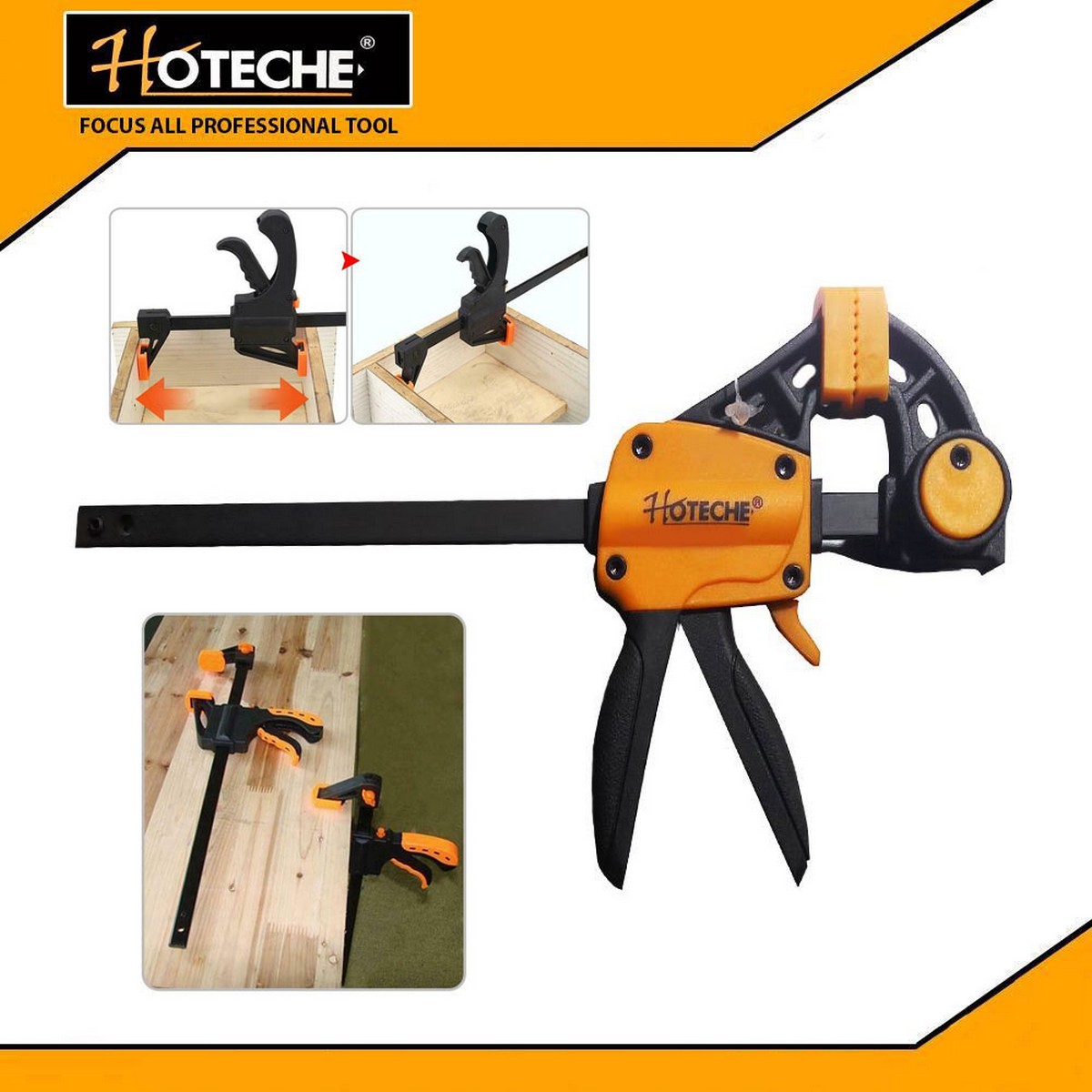 Hoteche Woodworking Clip Bar F Clamp Grip Quick Ratchet Release Squeeze Tools 6 inch | Daraz.pk