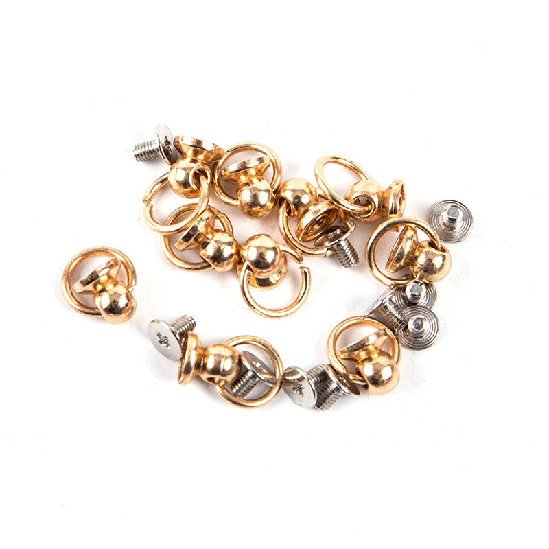 10pcs 8mm Metal Button O Ring Stud Screwback Craft Bag Phone Screw Nail ...