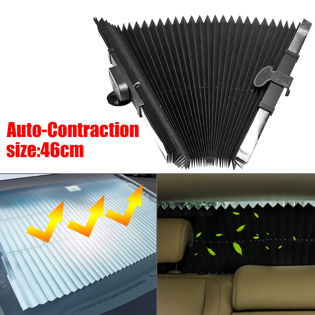 For Automotive Car Retractable Windshield Sun Shade Visor Folding Auto ...