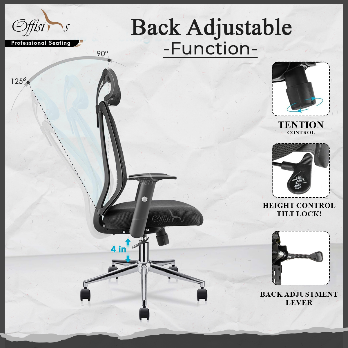 High-Back Chair with adjustable functions | Daraz.pk