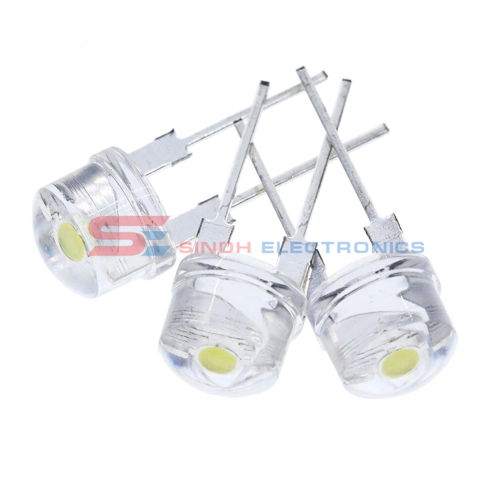 10PCS - F8 8MM White LED Super Bright Light Emitting Diode 0.5W | Daraz.pk