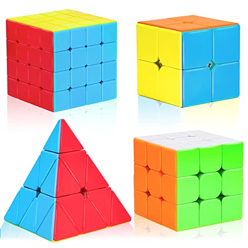 Rubik's Cube 2X2,3X3 ,4X4, And Pyramid (Triangle) Sticker less Speed ...
