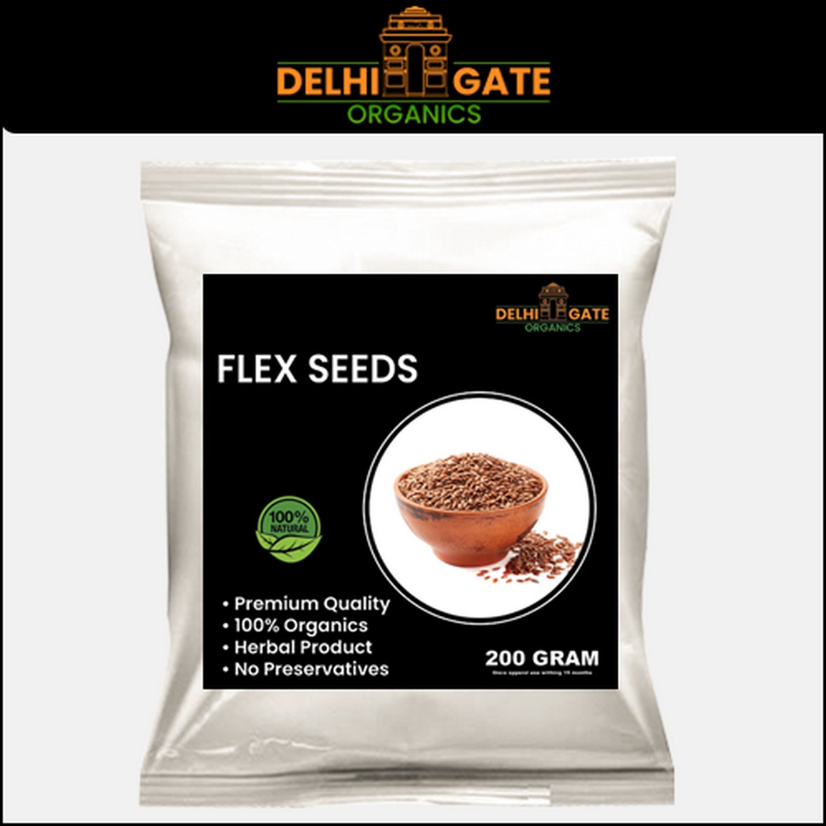 Organic Premium Quality Flax Seeds / Flex Seed / Alsi - 200 Grams ...