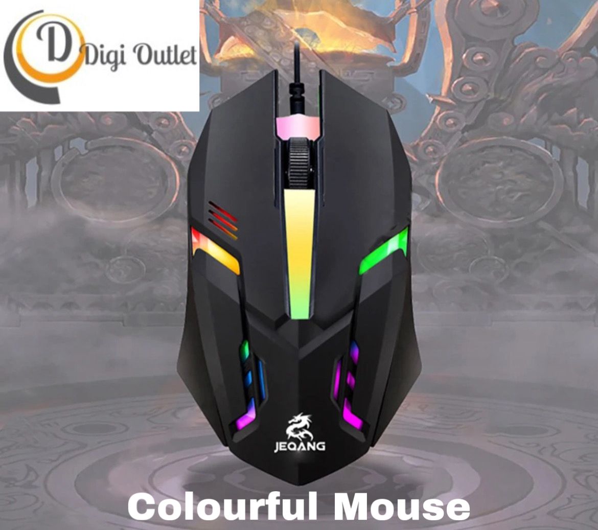 "RGB Gaming Mouse with 7 Light Breathing Modes - USB Wired Mouse for PC & Laptop - No Side ...