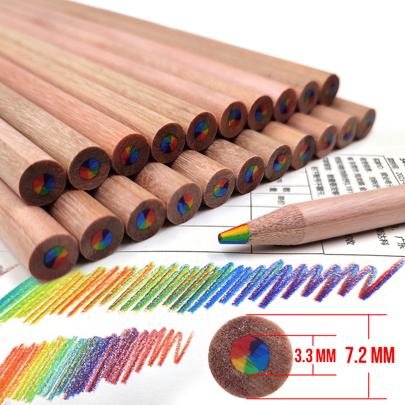 2Pcs 7 Colors Gradient Rainbow Pencils For Art Drawing Coloring ...