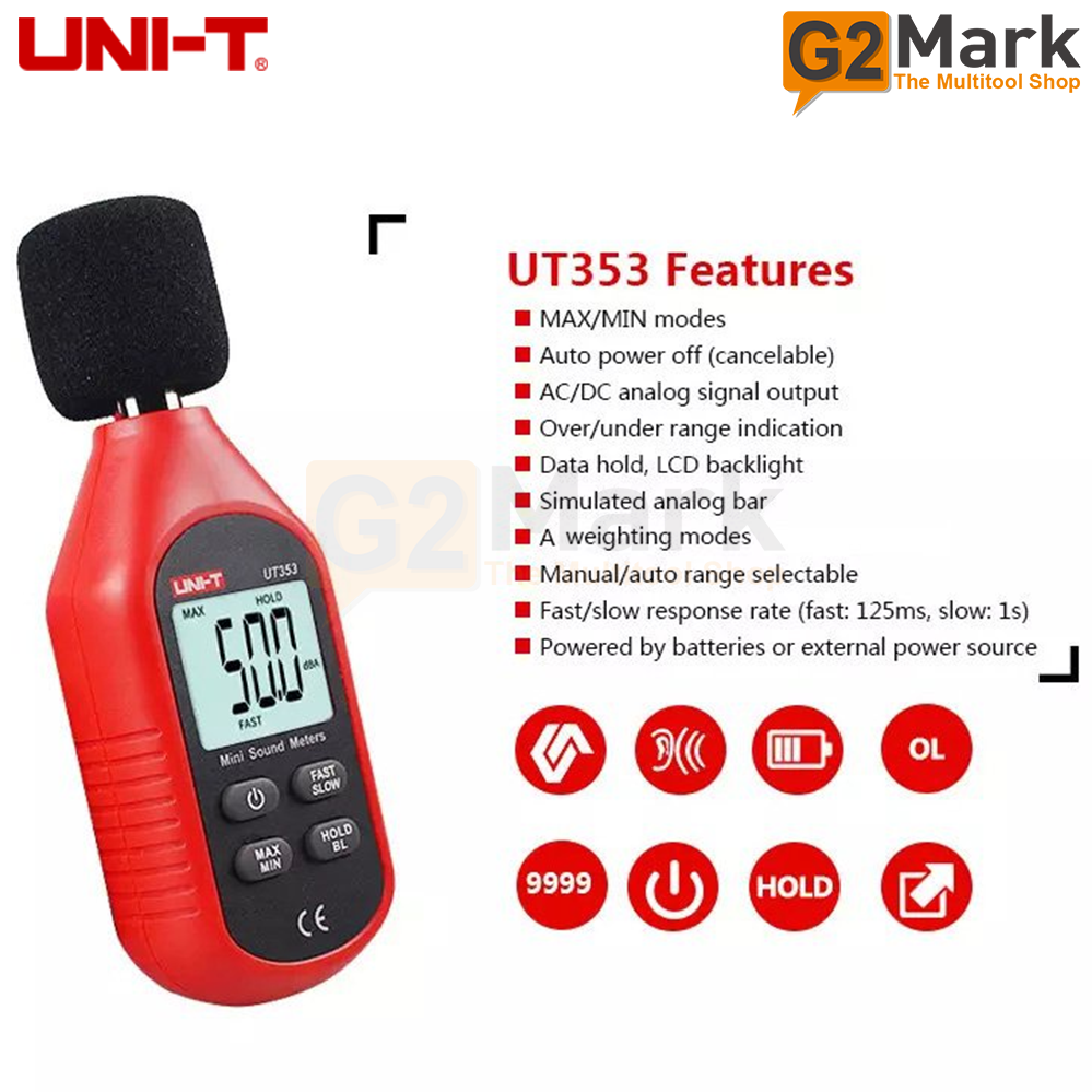 UNI-T UT353 UT353 Sound Level Meter Digital Decibel Meter 30-130dB ...