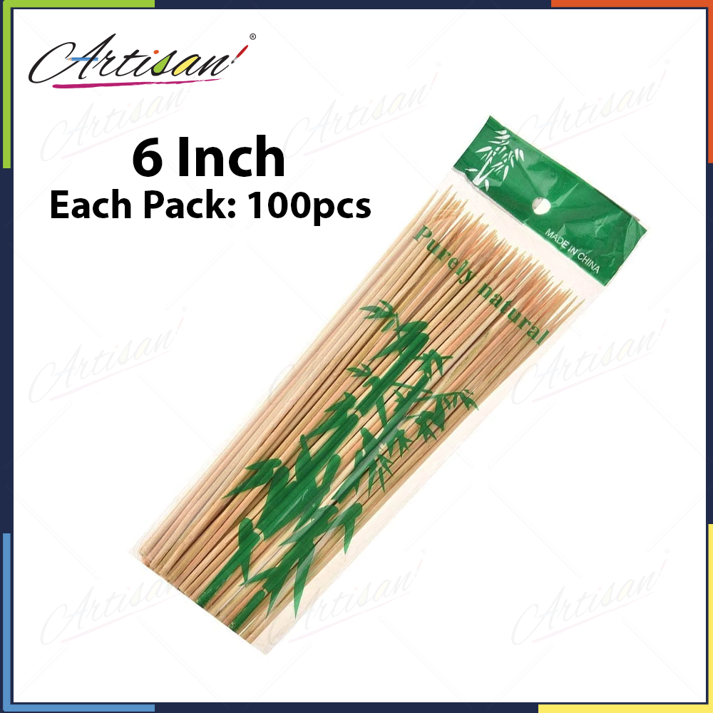 Artisan - Wooden Bamboo Shashlik Sticks / Bar B Q Sticks All sizes (6 ...