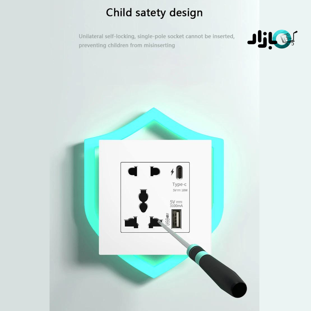 Multi Socket Switch with Dual USB Port Wall Power Socket, High Voltage ...