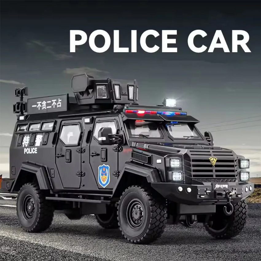 1:24 SCALE SWORDTOOTH TIGER POLICE TANK DIECAST MODEL WITH LIGHT ...