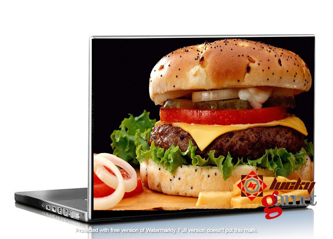 Size: 15 X 10 Inches -Cute Burger Zinger Fast Food Love Nature Design ...