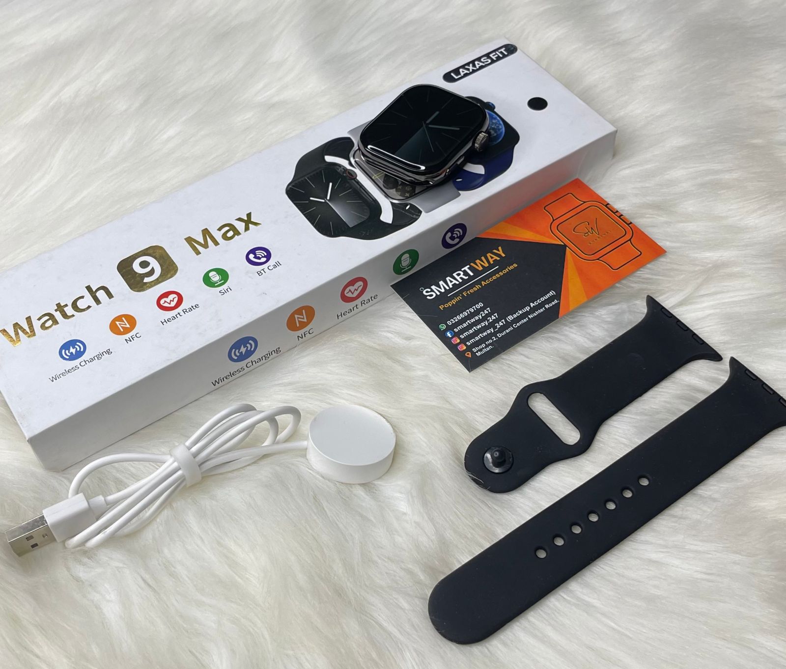 Watch 9 Max Stainless Steel Big Screen Magnetic Wireless Charging ...