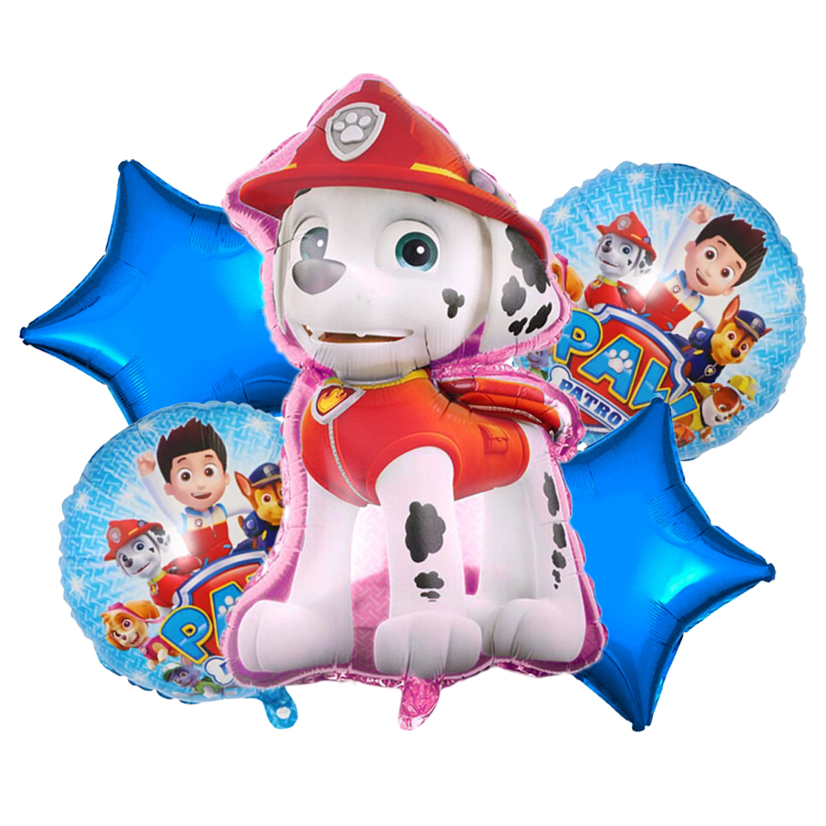 PAW PATROL FOIL BALLOONS - PACK OF 5 FOIL BALLOONS - PAW PATROL THEME ...
