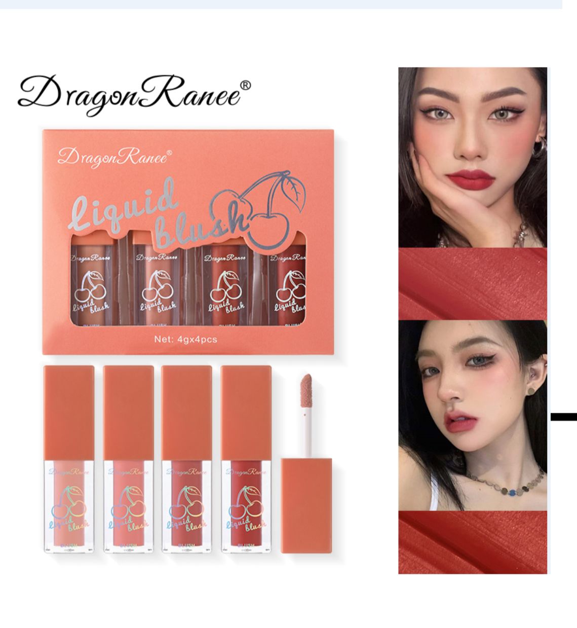 Dragon Ranee 4pcs Fruit Juice Natural Shiny Liquid Blushes set - DR48 ...