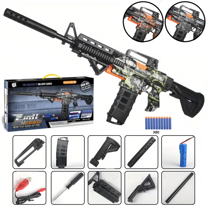 M416 Nerf Soft Darts Rechargeable Electric ToyGun 96 cm - Assorted ...