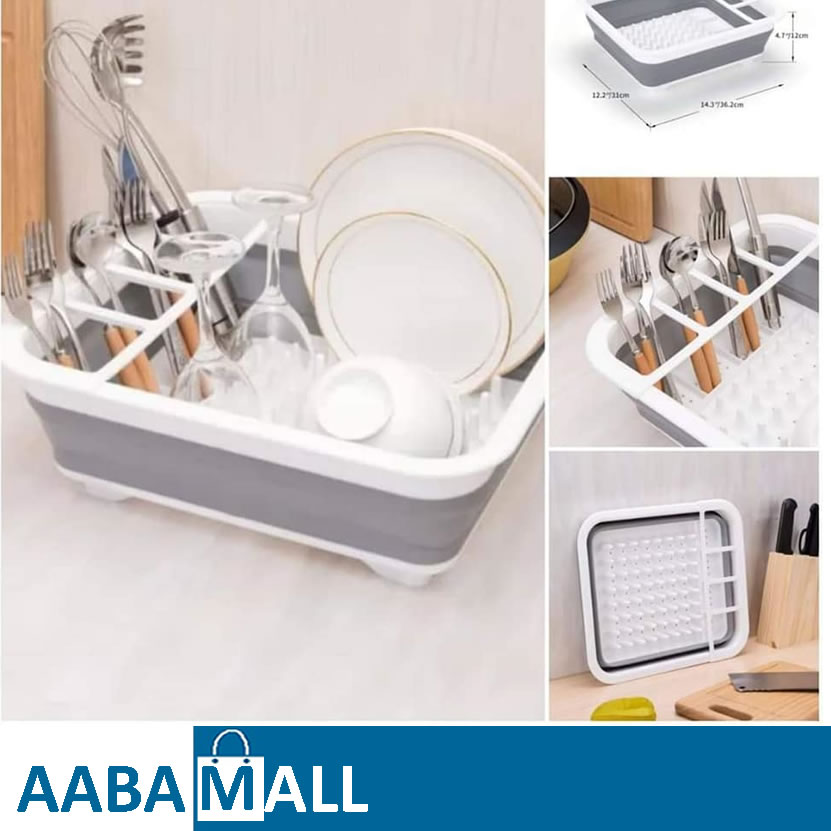 Collapsible Silicone Dish Rack Camping Dish Tub by AABA MALL | Daraz.pk