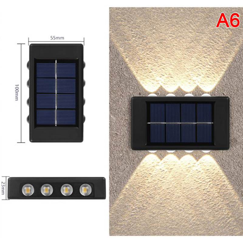 Solar Wall Lamp Outdoor Waterproof Up And Down Luminous Lighting Garden ...