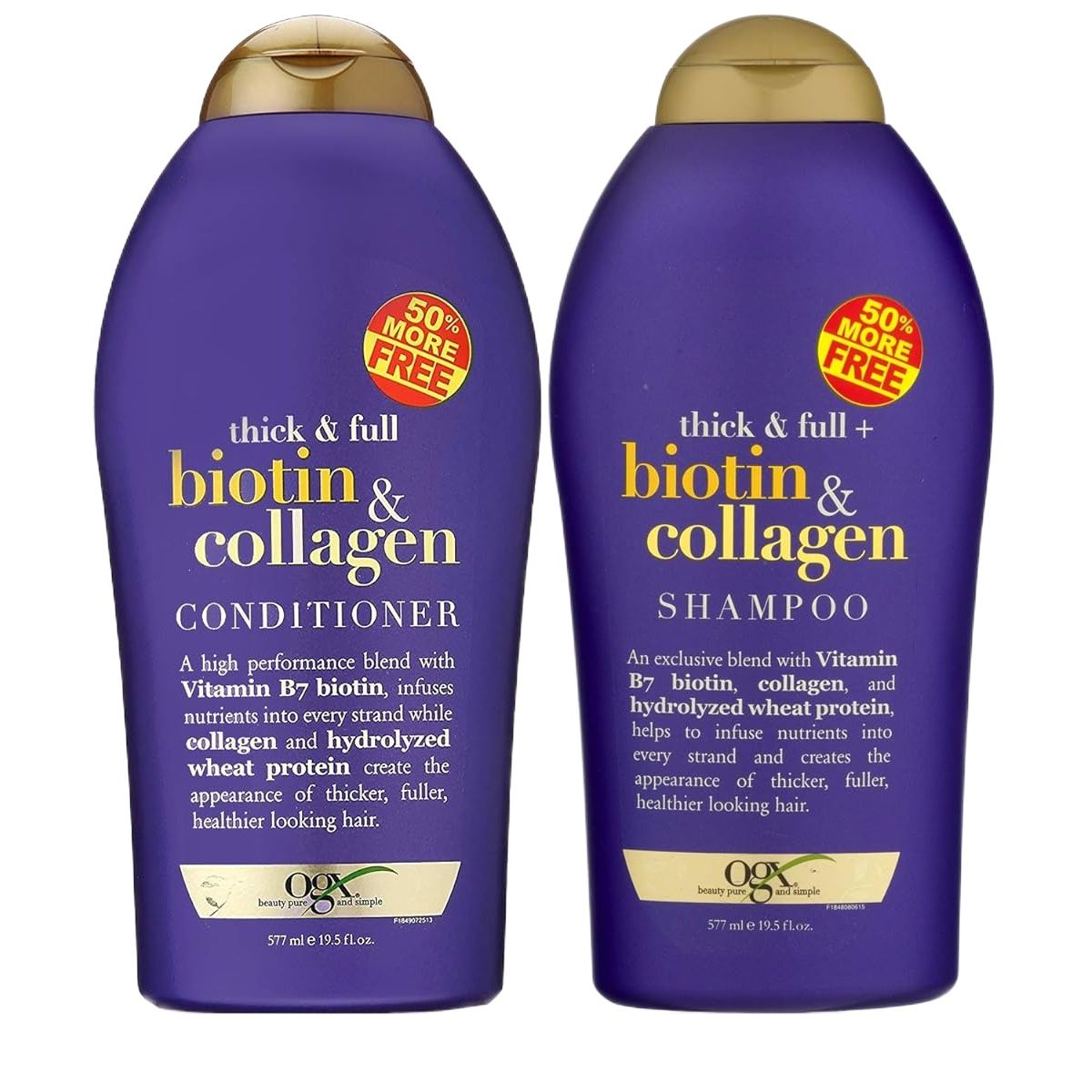 OGX Thick Full Biotin & Collagen Sulfate-free Shampoo and Conditioner ...